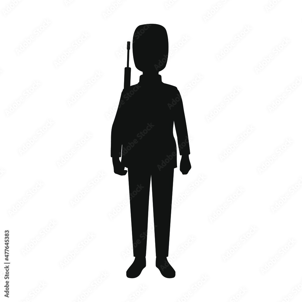 London Queens guard Vector flat illustration of a British soldier in ...