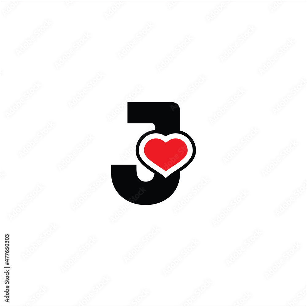 letter j logo vector heart template Stock Vector | Adobe Stock