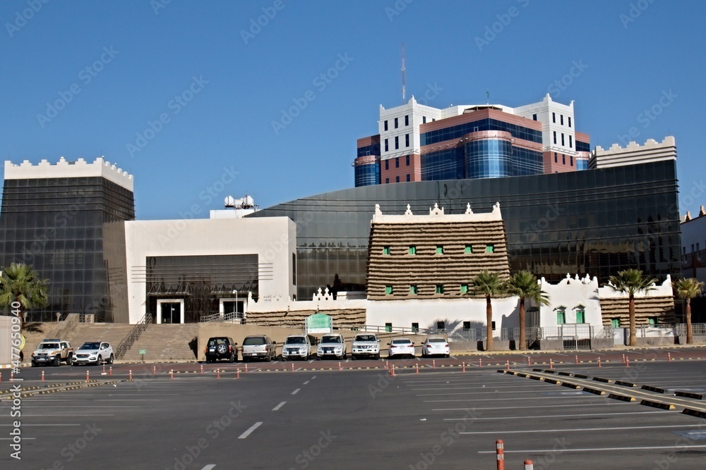 Abu Malha Palace and AL Bahar Square in Abha city. Saudi Arabia. Stock ...