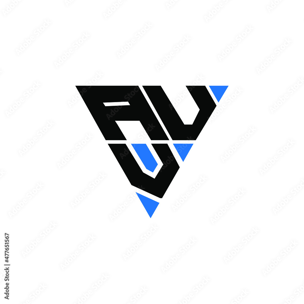 AUV triangle letter logo design on white background. AUV creative ...
