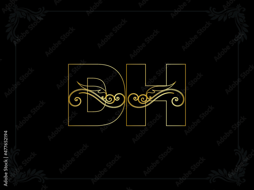 DH letter logo design, New Slime Dh Luxury Logo Design Stock Vector ...