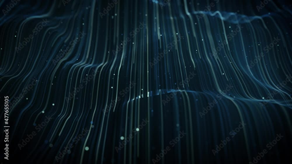 Abstract Light Fiber Strings Flowing Background Loop/ 4k animation of ...