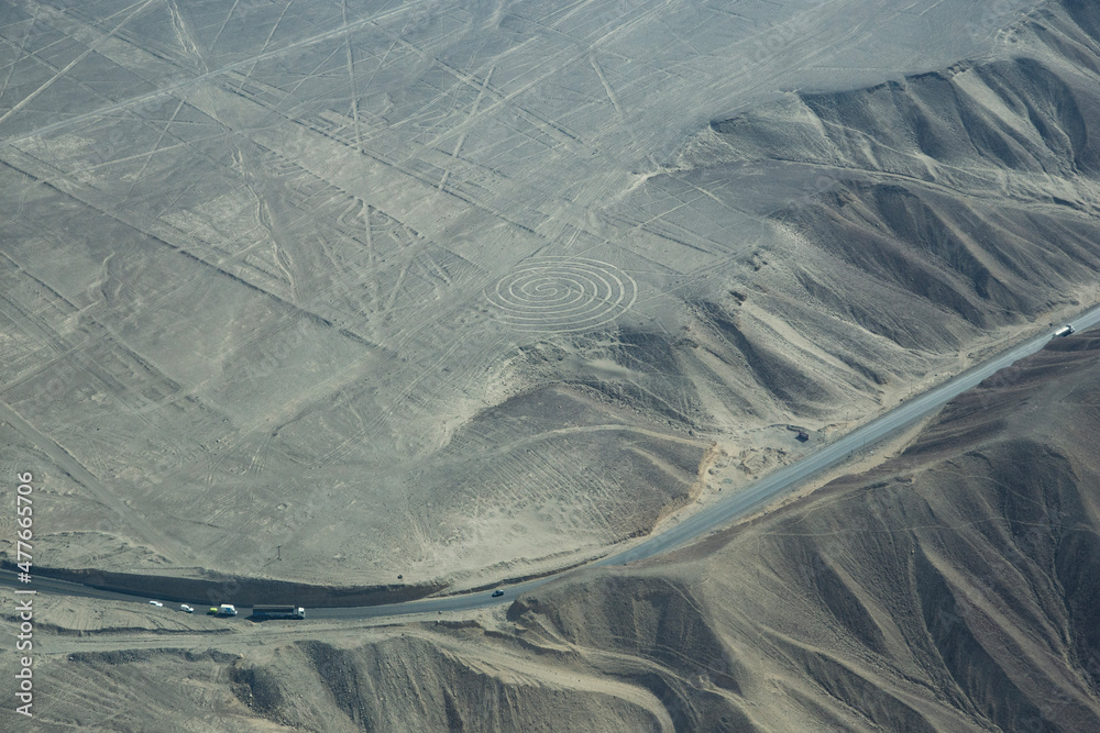 Aerial views of the Nazca Lines, Nazca Peru Stock Photo | Adobe Stock