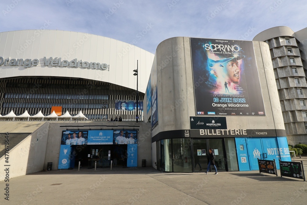 Le stade Vélodrome, ou stade Orange Velodrome, stade de football de l ...