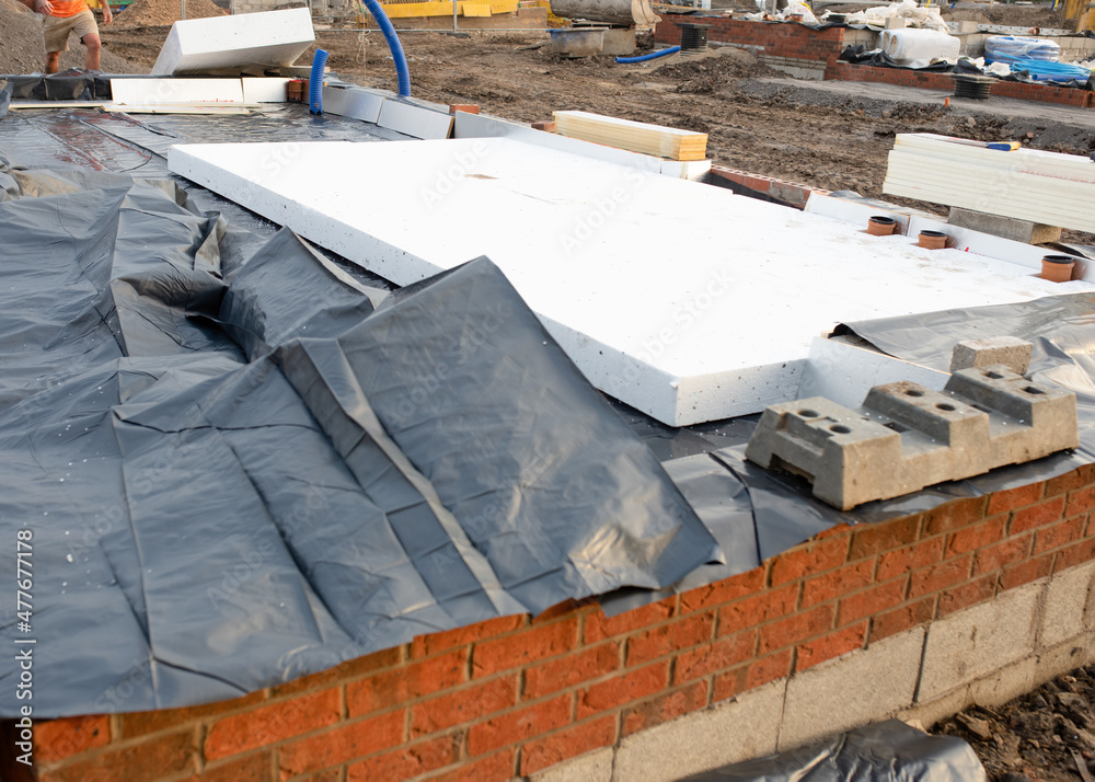 Waterproof membrane and underfloor insulation, to reduce heat loss in ...