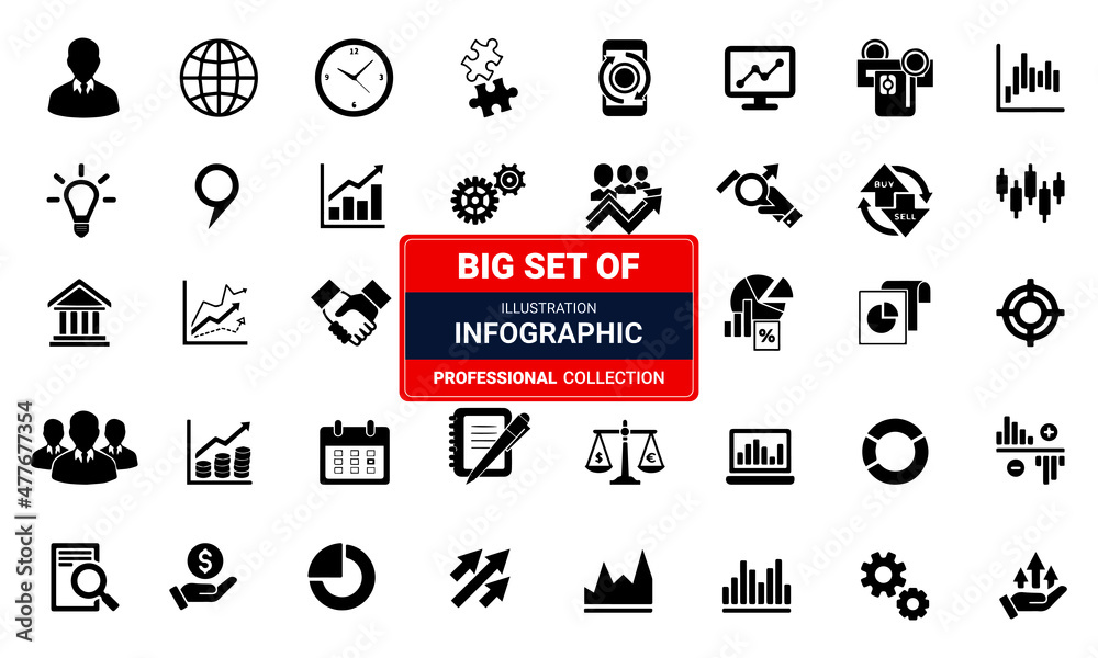 Simple infographics icons set. Universal infographics icon to use for ...