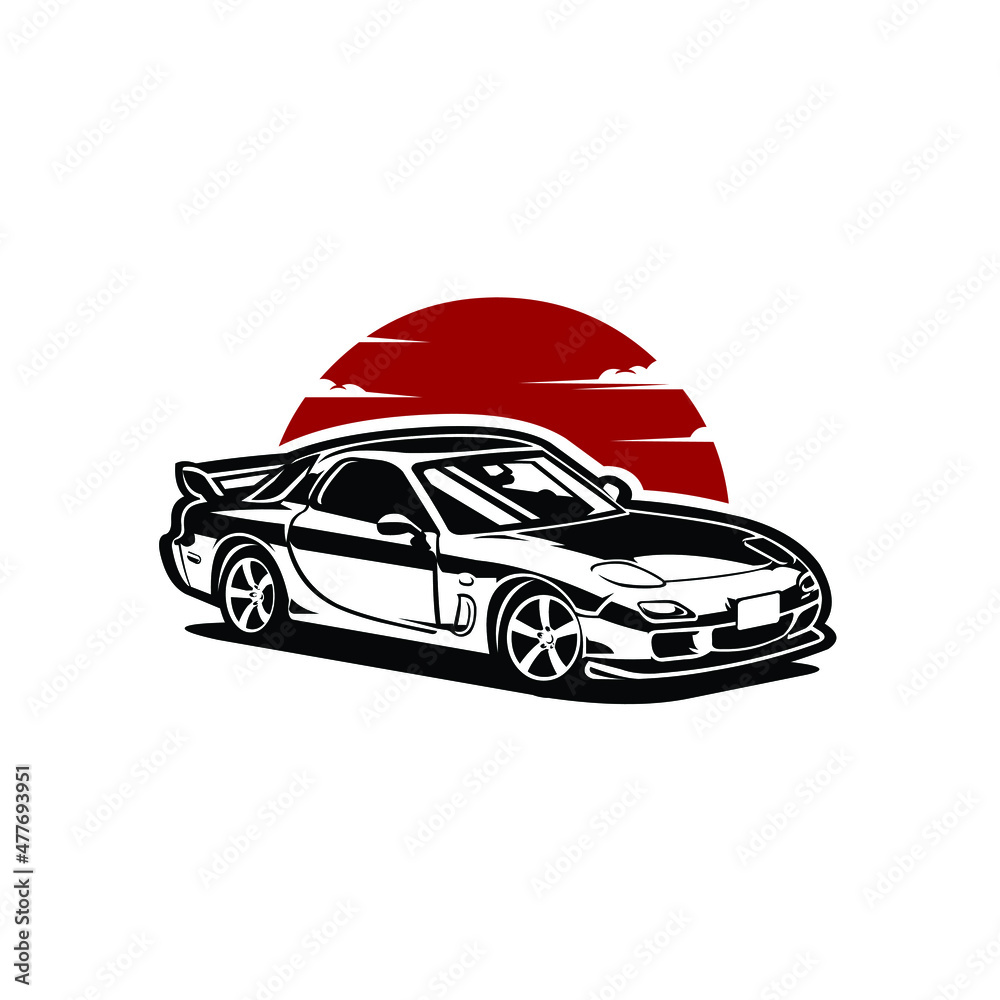 Japanese JDM exotic sport car vector illustration isolated Stock Vector ...