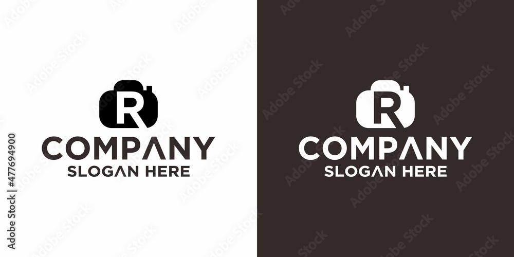 Letter R camera logo design simple minimalist Stock Vector | Adobe Stock