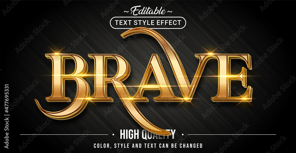 Editable text style effect - Brave text style theme. Stock Vector ...