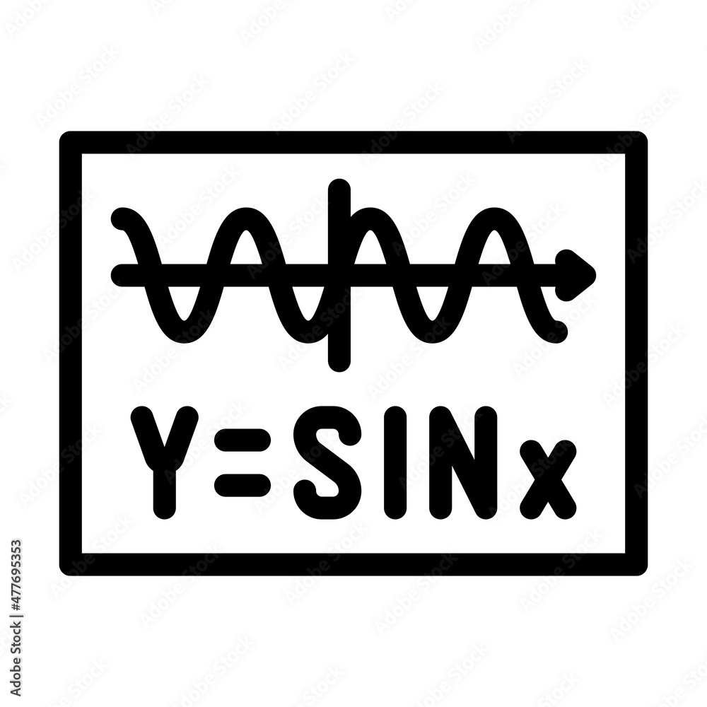 trigonometry formula line icon vector. trigonometry formula sign ...