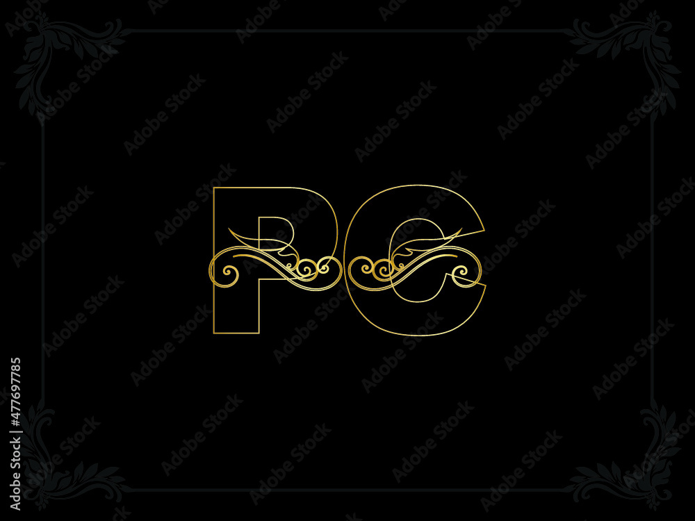 Luxury PC Logo, Golden Pc Luxury Logo Vector & Photo Image Stock Vector ...