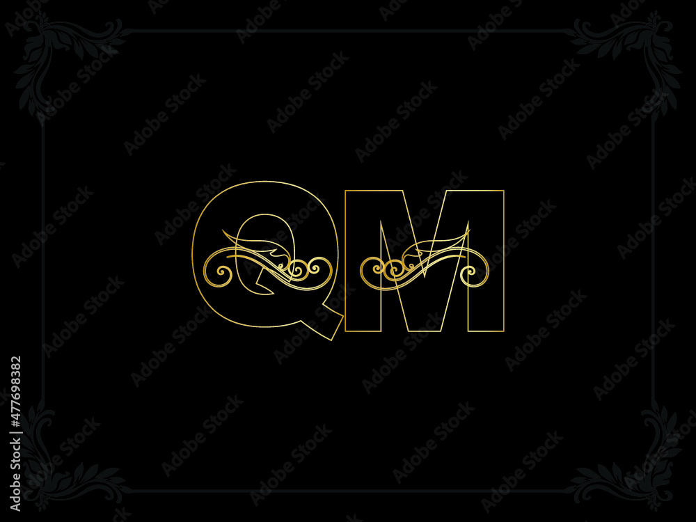 Luxury QM Gold Logo, New Monogram Qn Luxury Letter Logo Design Stock ...
