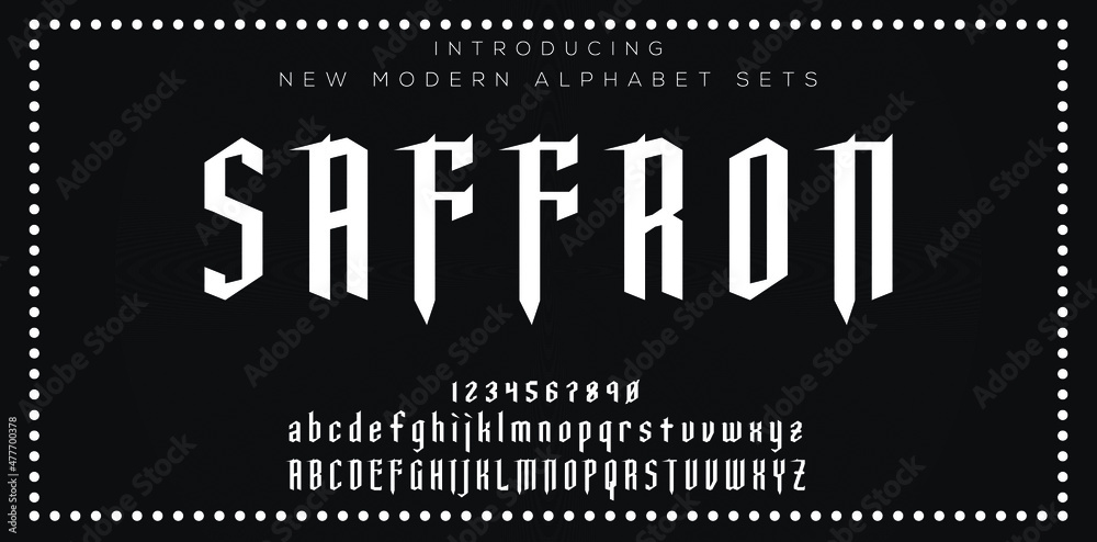 Magical and Awesome SAFFRON Alphabet Letter font. Professional and ...