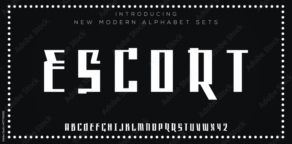 Magical and Awesome ESCORT Alphabet Letter font. Professional and ...