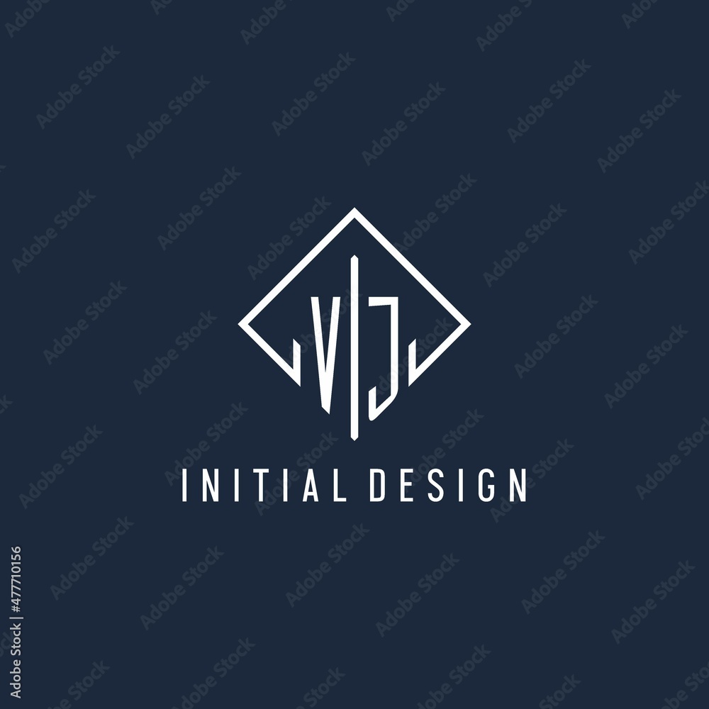 VJ initial logo with luxury rectangle style design Stock Vector | Adobe ...