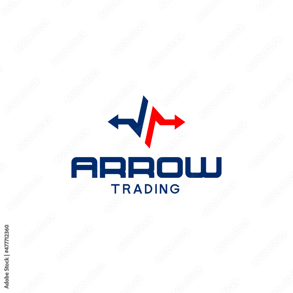 Flat letter mark ARROW TRADING up down logo design Stock Vector | Adobe ...