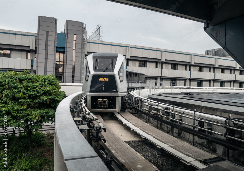 Changi Airport Skytrain. Automated people mover (APM), connecting ...