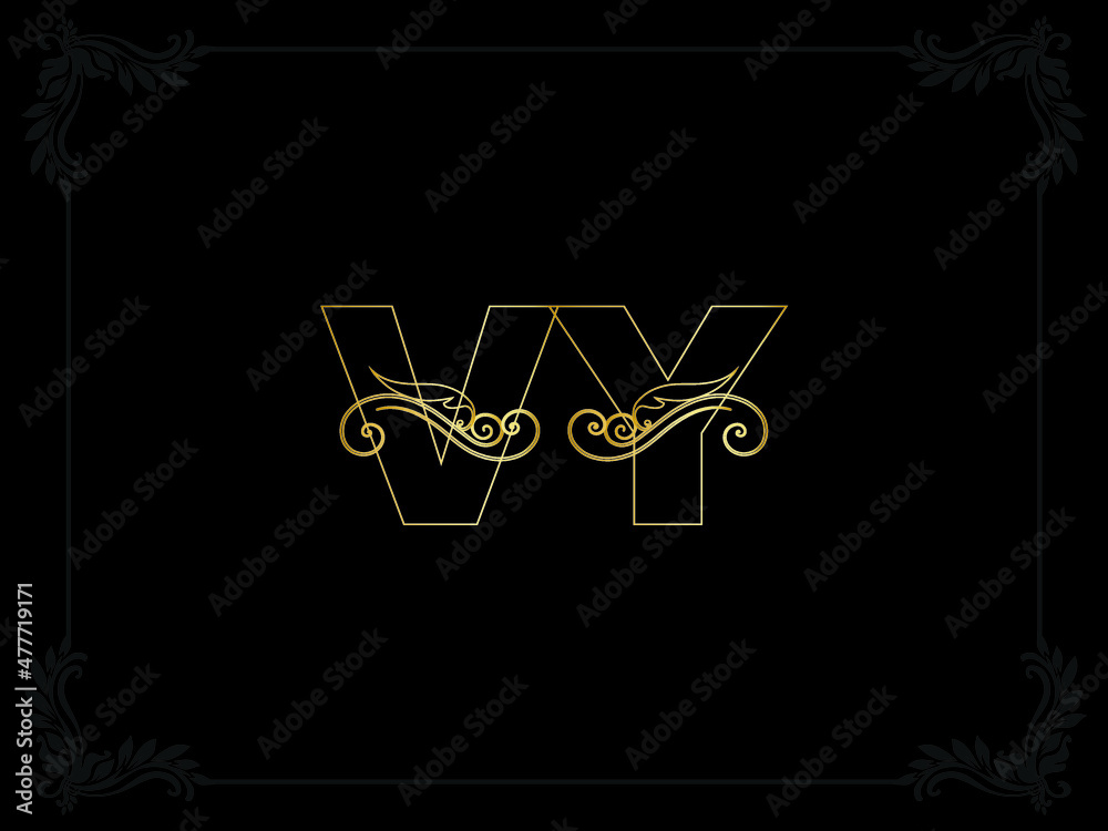 Luxury VY Logo, Letter Vy monogram logo, gold color, luxury style ...