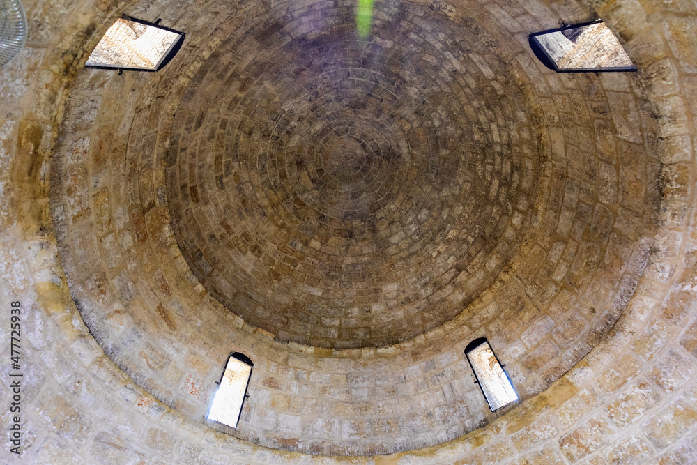 Chapel of the Ascension aedicule interior within the historic complex ...