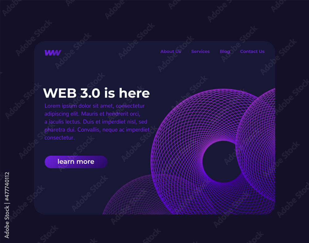 Web 3.0 website or banner design, vector Stock Vector | Adobe Stock
