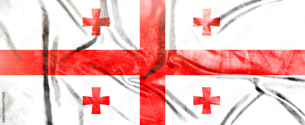 Georgia flag, Realistic waving fabric flag, Flag Background texture, 3d ...