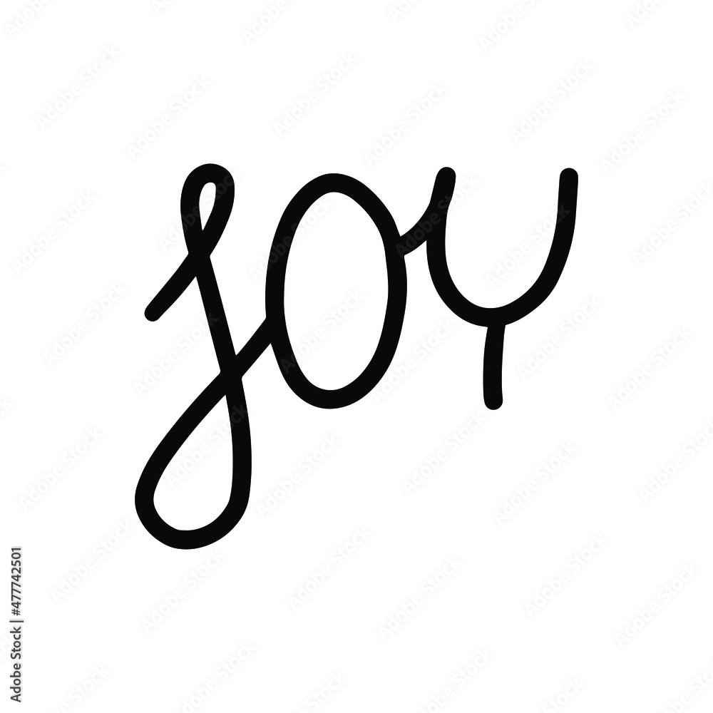 Hand lettered text "JOY". Vector handwritten typography. Stock Vector ...