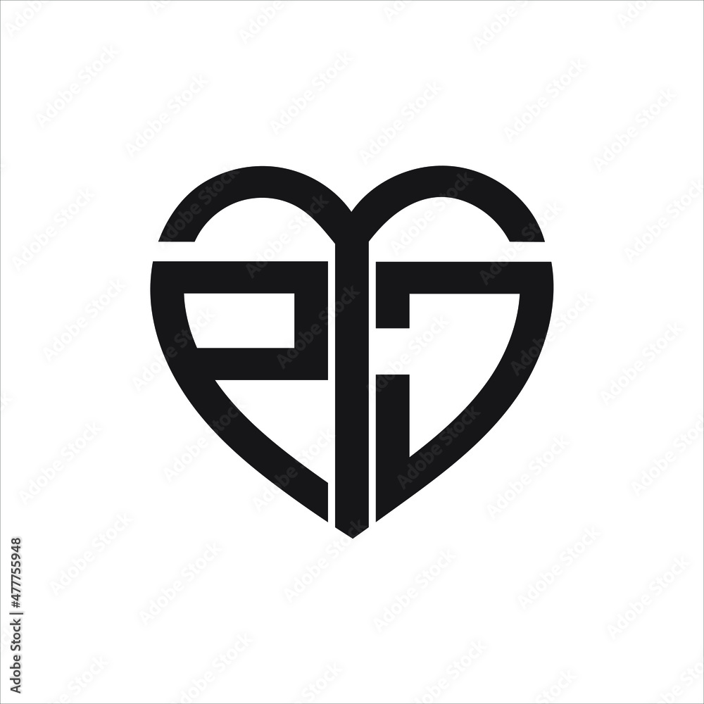 PTJ creative initials letter logo concept on white background. PTJ ...