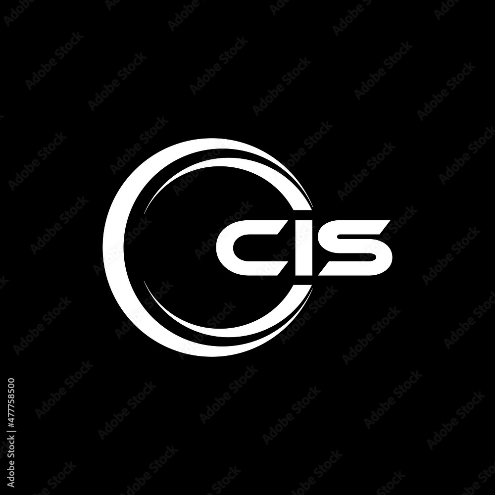 Vecteur Stock CIS letter logo design with black background in ...