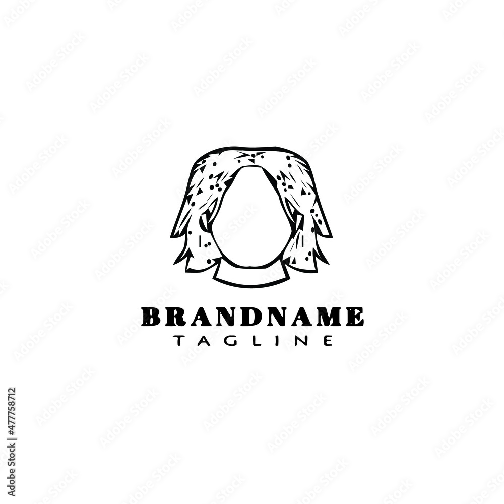 dreads logo cartoon template icon design black isolated vector ...