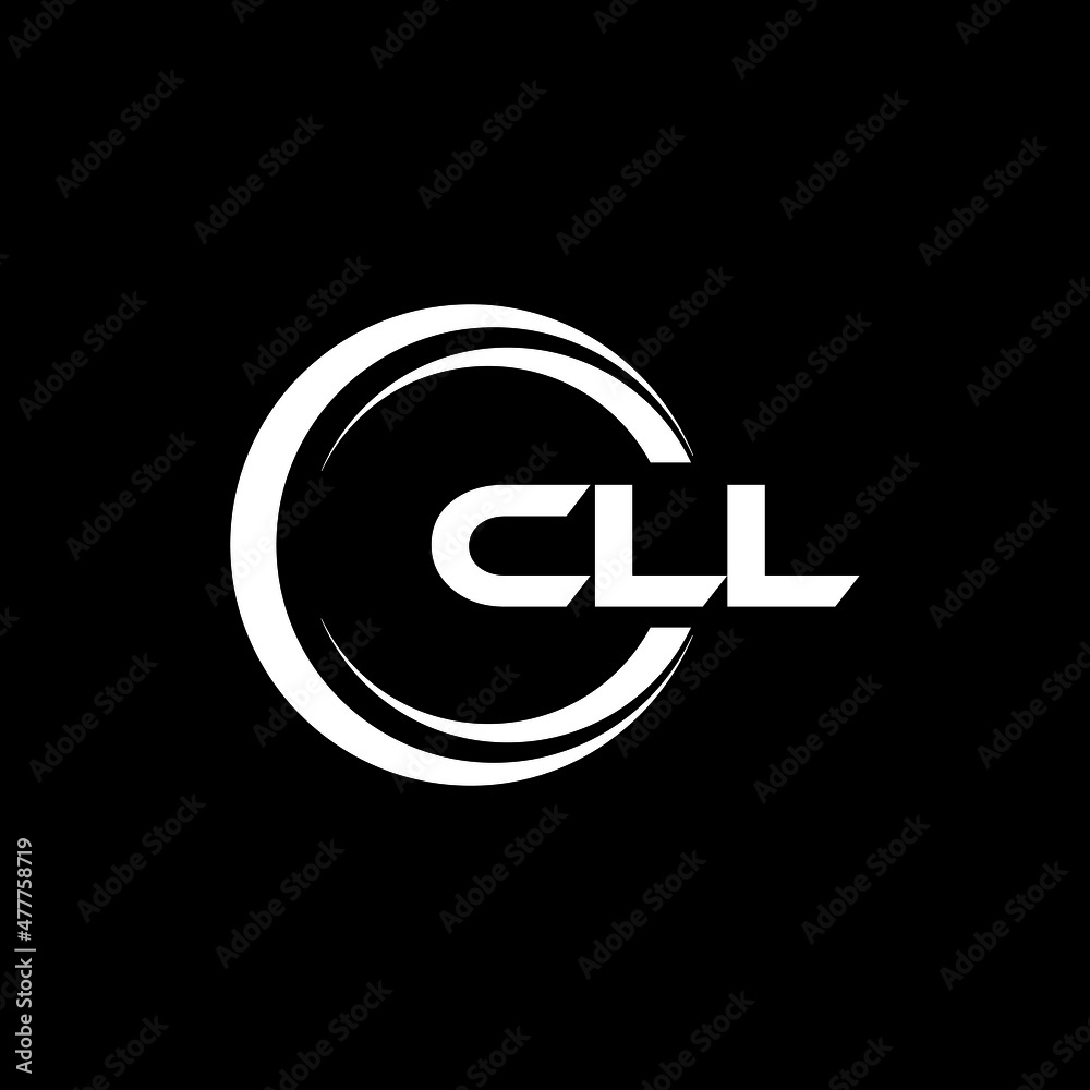 CLL letter logo design with black background in illustrator, vector ...
