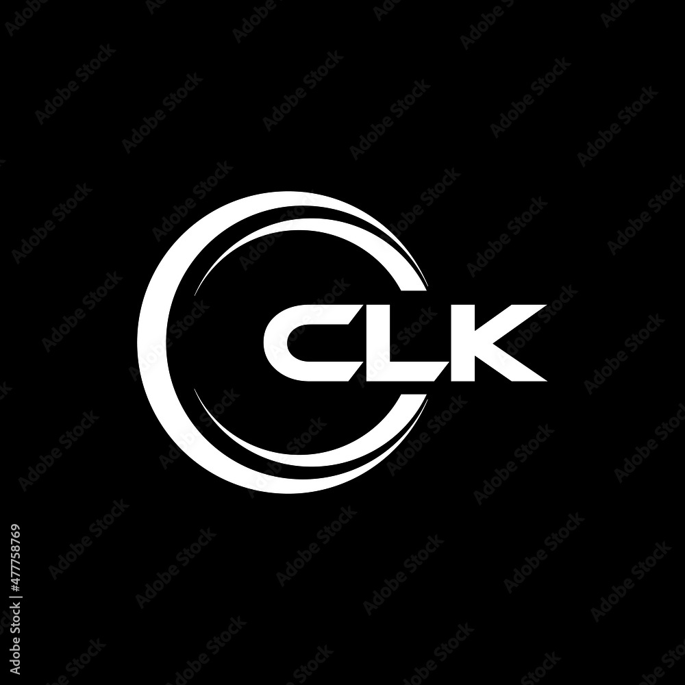 CLK letter logo design with black background in illustrator, vector ...