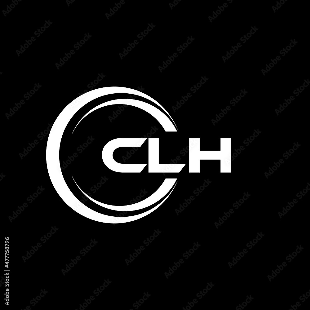 CLH letter logo design with black background in illustrator, vector ...