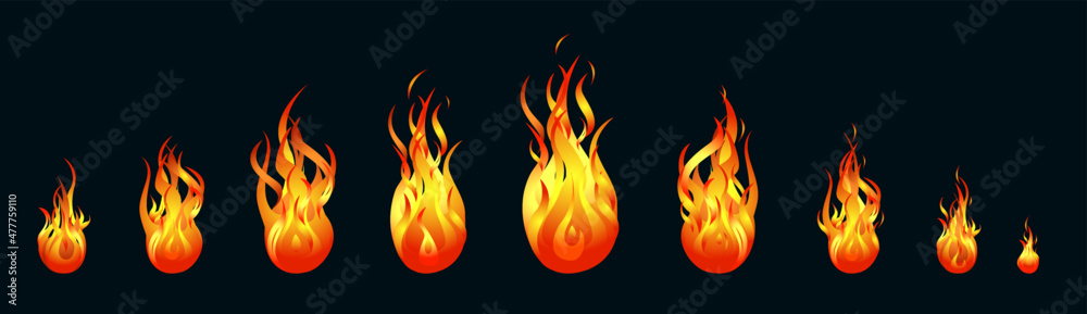 Fire animation sprites. Animation for game or cartoon. Stock Vector ...