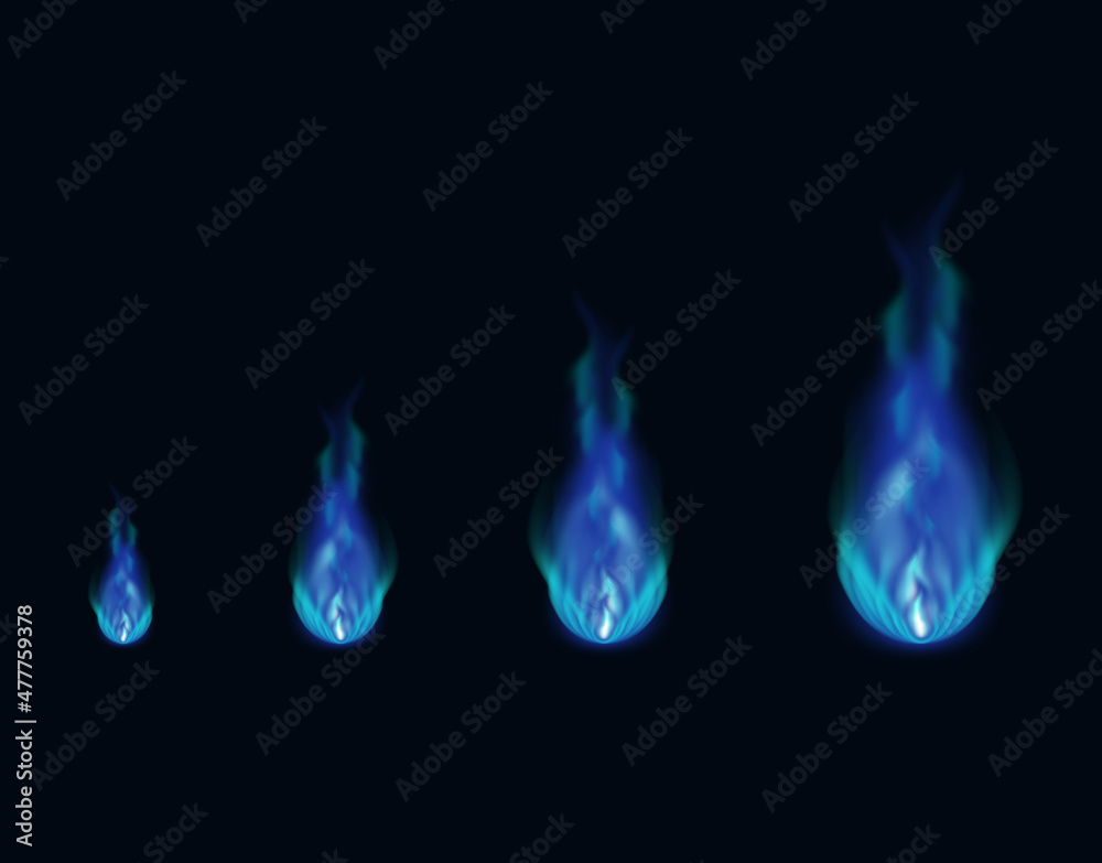 Blue fire animation sprites. Comet. Animation for a game or cartoon ...