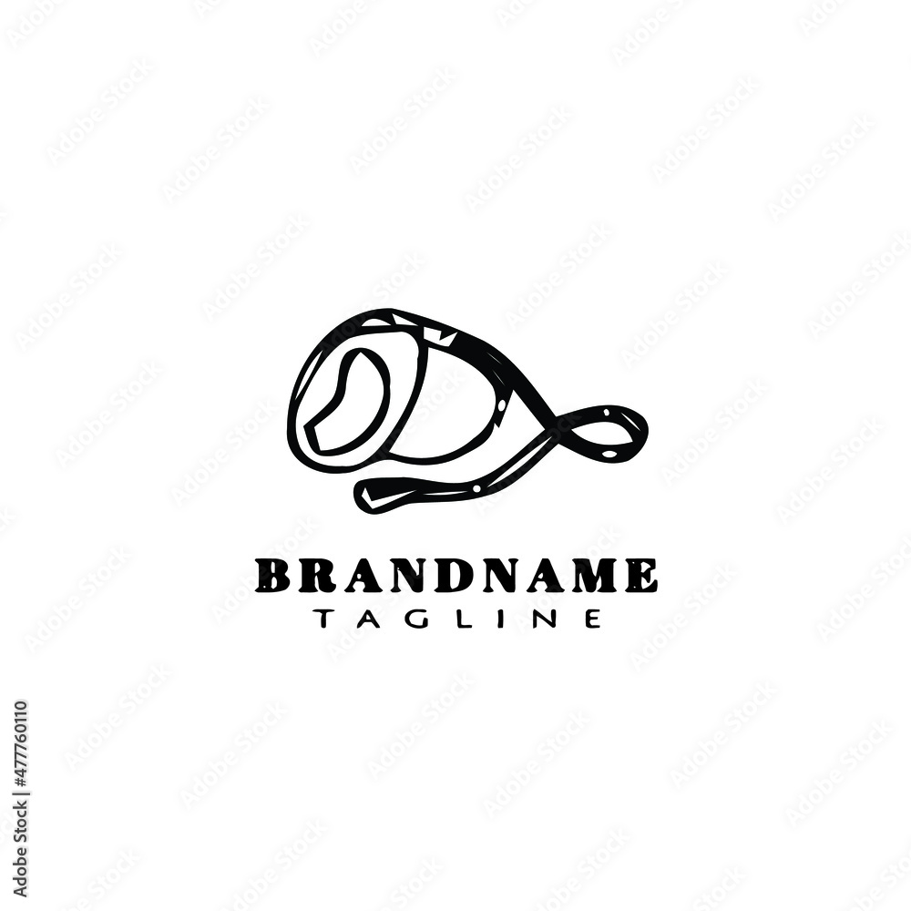 meat logo cartoon icon template black isolated vector illustration ...