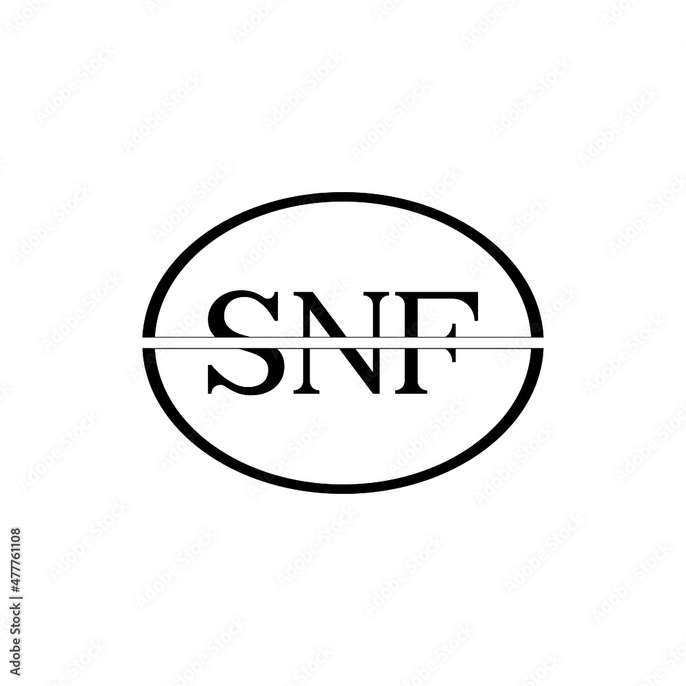 SNF letter logo design with white background in illustrator, vector ...