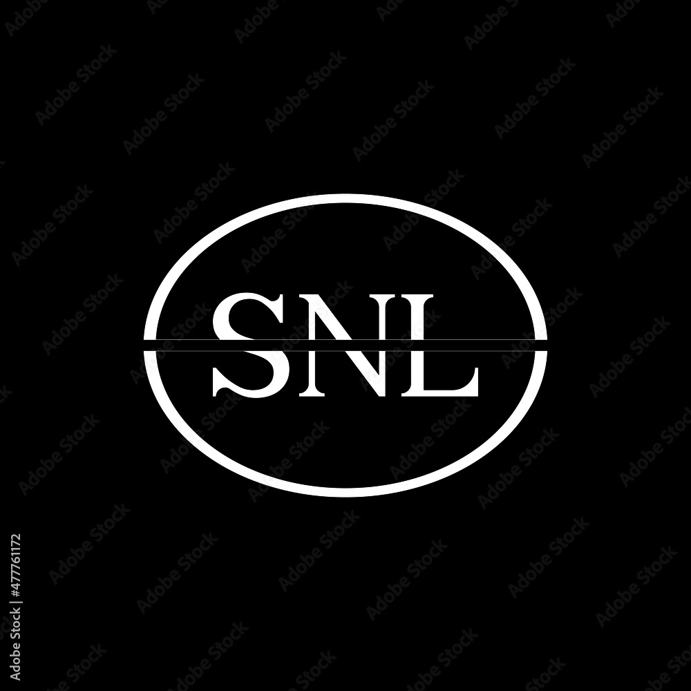 SNL letter logo design with black background in illustrator, vector ...