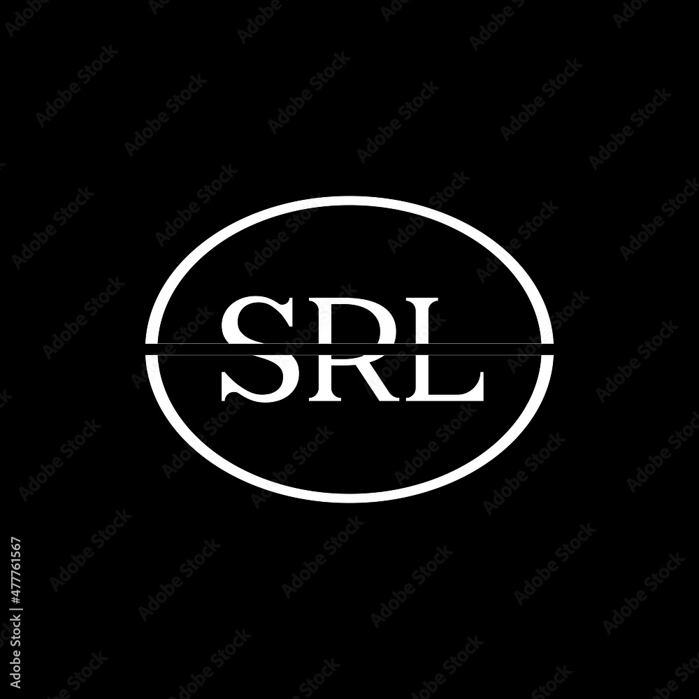 Vecteur Stock SRL letter logo design with black background in ...