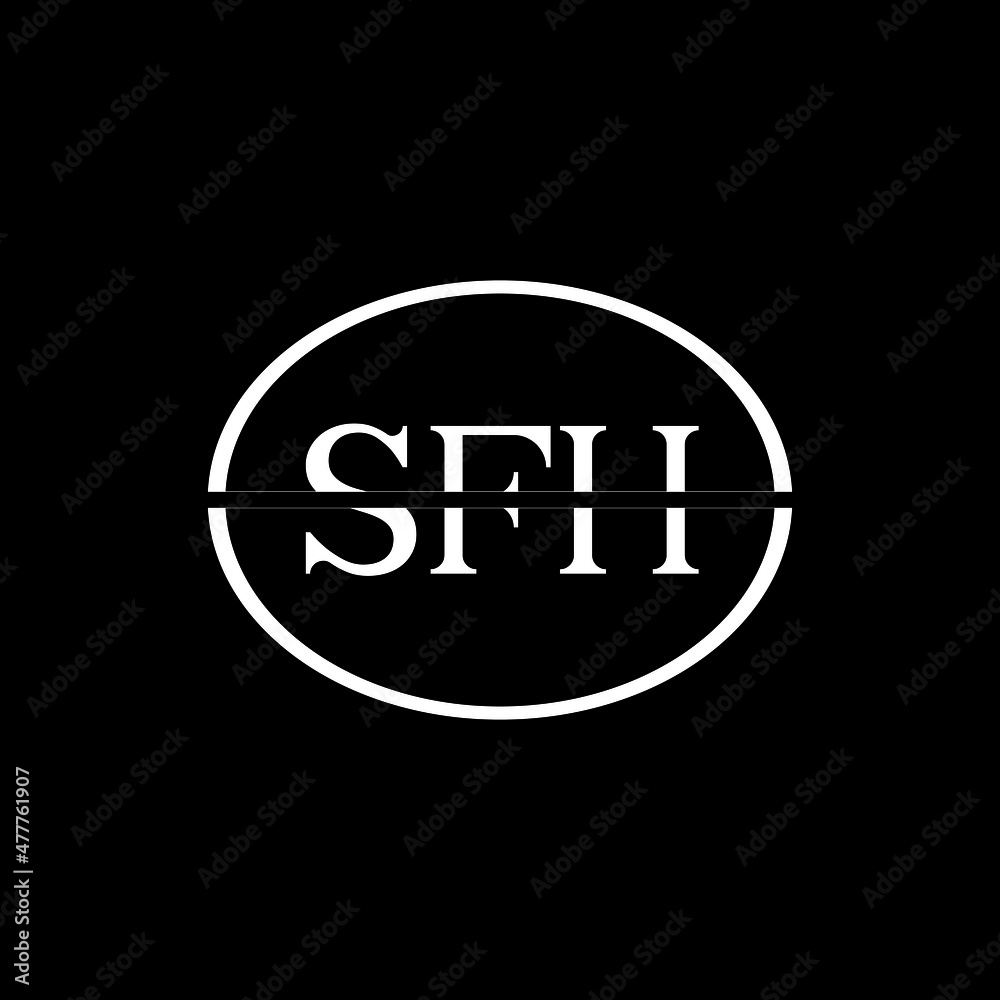 SFH letter logo design with black background in illustrator, vector ...