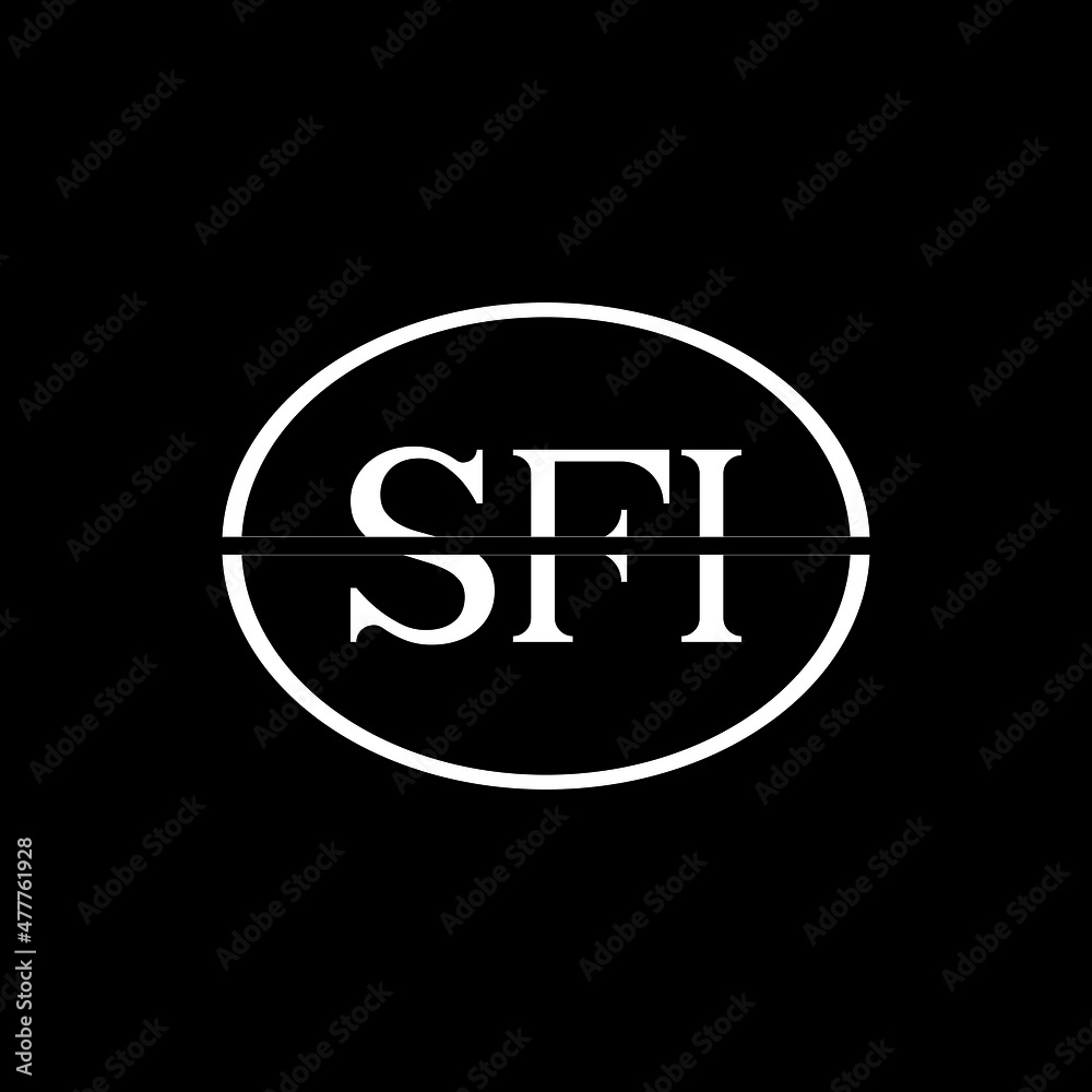 SFI letter logo design with black background in illustrator, vector ...