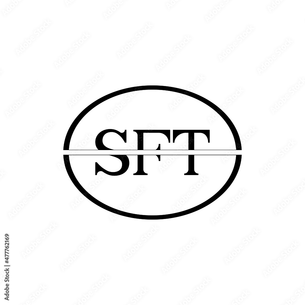 SFT letter logo design with white background in illustrator, vector ...