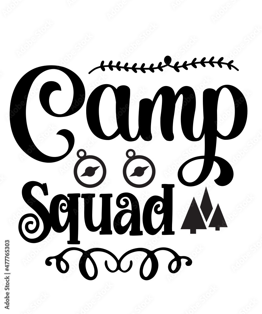 Vetor de Camping Bundle SVG, Camp SVG, Hand Drawn svg, tent svg, camper ...