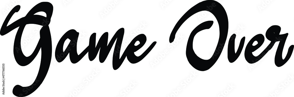 Game Over Vector Quote Lettering Design for t-shirts Prints Stock ...