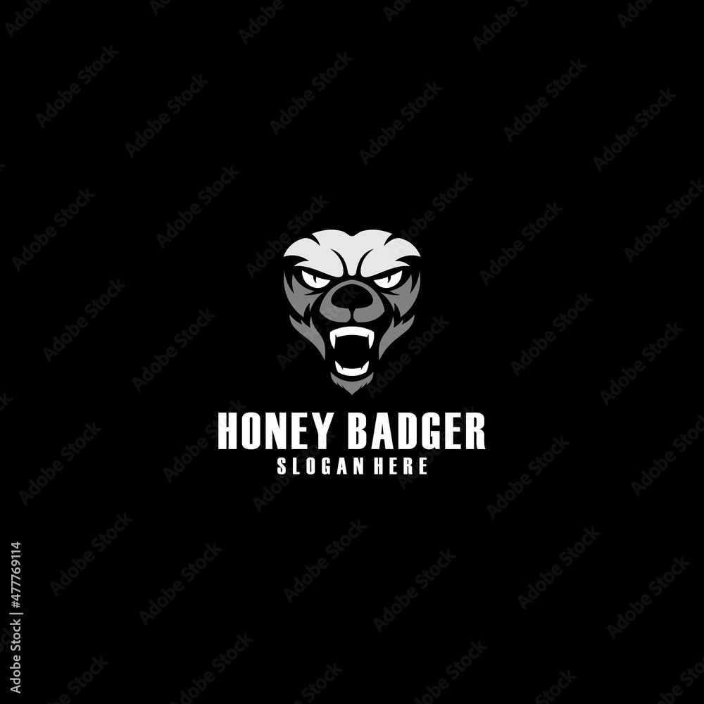 Honey badger logo design template Stock Vector | Adobe Stock