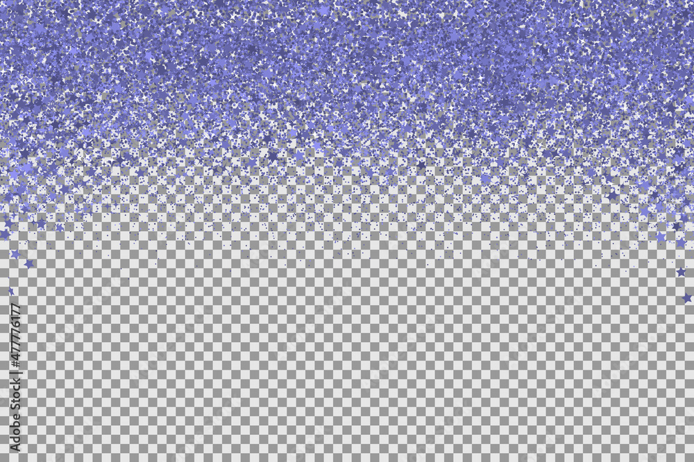 Confetti in shades of Very Peri border isolated on transparent ...