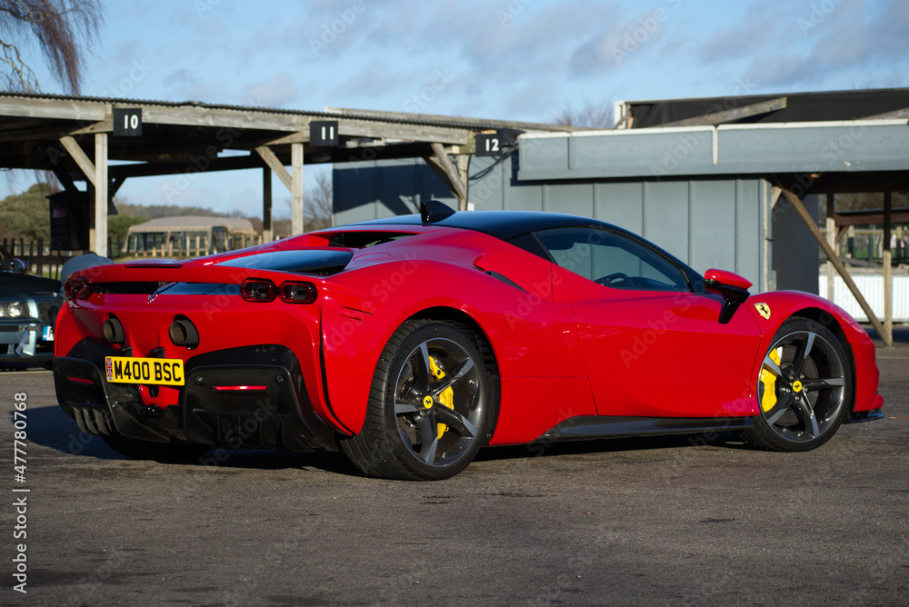 Ferrari F90 Stradale in Red with a twin-turbocharged V8 engine plus ...