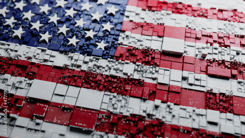 American Flag Tech Wallpaper Stock Illustration | Adobe Stock