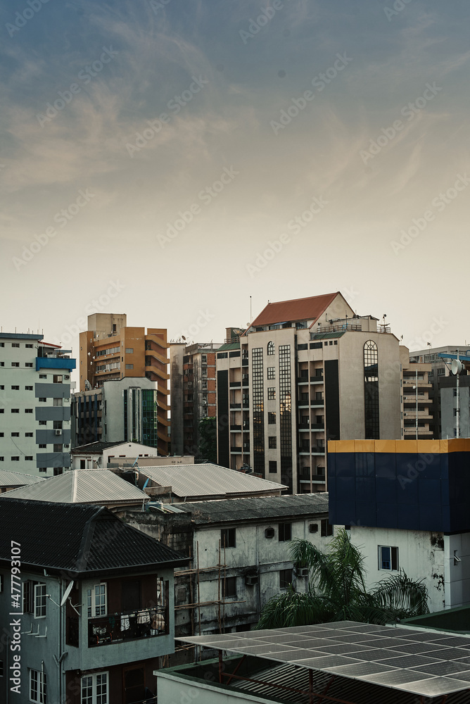 Lagos Island, Lagos, Nigeria - 20.11.2021: Cityscape of high rise ...