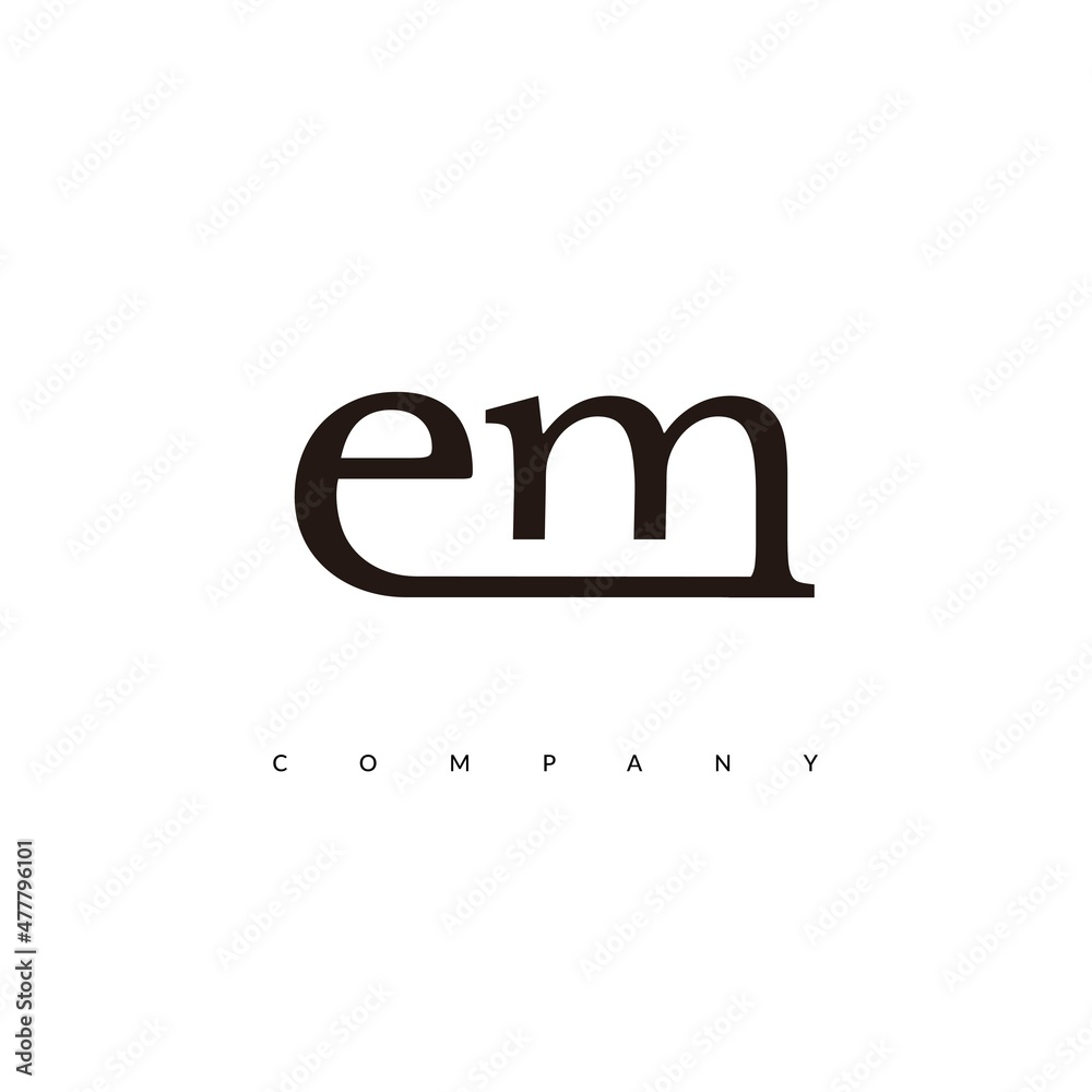 Initial EM Logo Design Vector Stock Vector | Adobe Stock