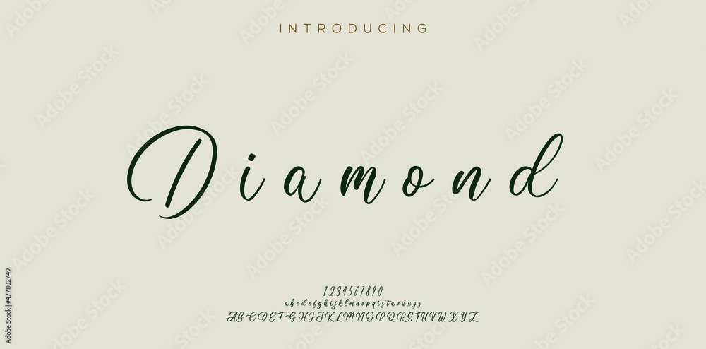 Modern Minimal luxury DIAMOND Font and Alphabets. Unique tech typeface ...